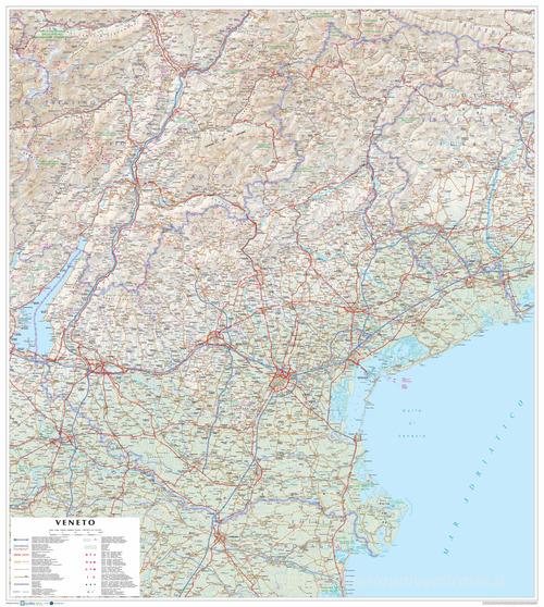 Veneto. Carta stradale della regione 1:250.000 (carta murale ...