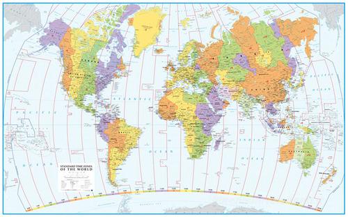 Mondo. Carta murale plastificata stesa 1:30.000.000 - Libro - Global ...