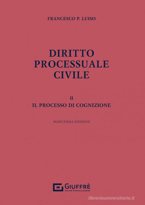 Diritto processuale civile vol. 2 di Francesco Paolo Luiso - EAN: 9788828828082 | Libreria ...