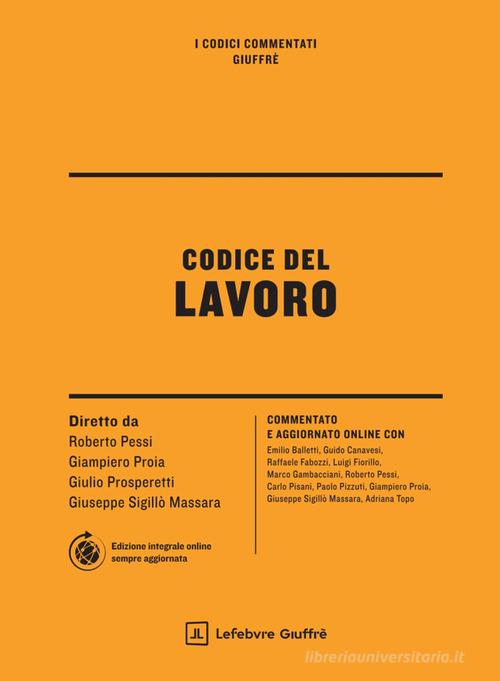 Codice del lavoro - EAN: 9788828858218 | Libreria Universitaria