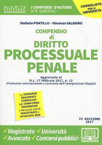 Compendio di procedura penale di Stefania Pontillo, Vincenzo Saladino - EAN: 9788866579458 ...