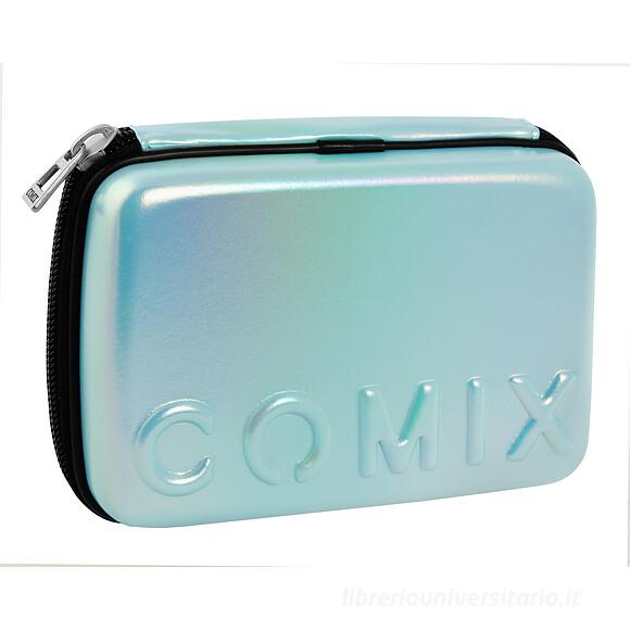 Maxi astuccio completo con guscio rigido Comix Shimmer Azzurro: Astucci ...