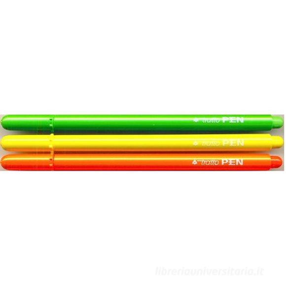 Confezione 3 penne Tratto Pen Fluo colorate: Penne di Fila | Libreria ...