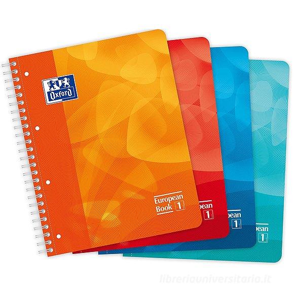 Quaderno a spirale European Book Oxford A4 quadri (colori assortiti) di ...